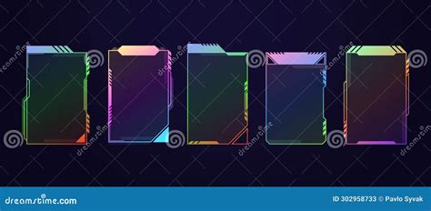 Modern Twitch Screen Panels Or Frames Vector Set Of Ui Ux Design