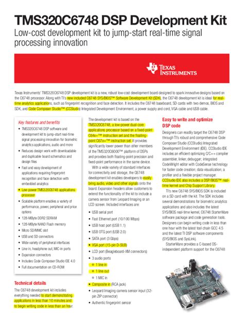 Fillable Online Tms320c6748 Data Sheet Product Information And Support