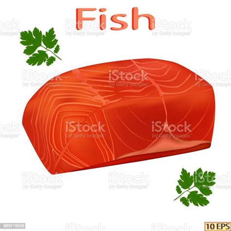 물고기입니다 흰색 배경에 고립 되는 연어 스테이크 현실적인 스타일 스테이크 생선입니다 등심입니다 해산물 제품 디자인입니다