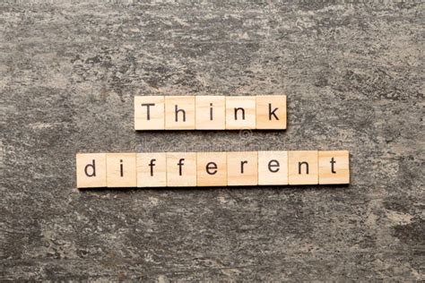 Think Different Word Written On Wood Block Think Different Text On