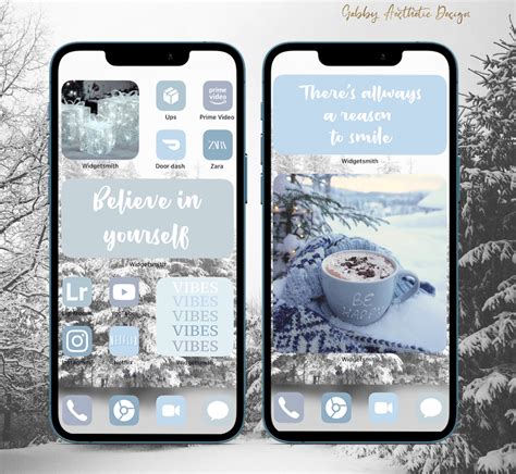 Ios 14 Blue Icons Ios 14 App Icons Winter Icon Pack Blue Etsy