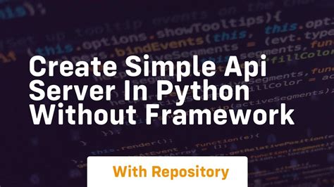 Create Simple Api Server In Python Without Framework Youtube