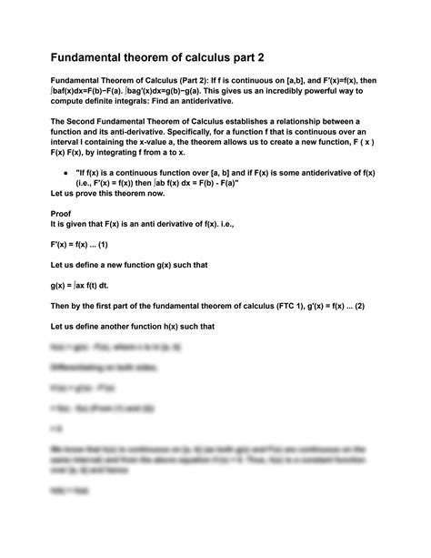 Worksheet 5 2 The Fundamental Theorem Of Calculus Using The
