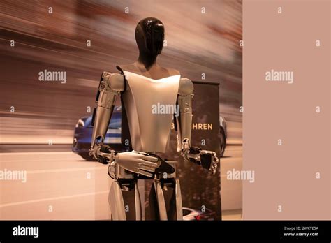 Futuristic Humanoid Robot Named Tesla Bot Optimus Designed By Tesla
