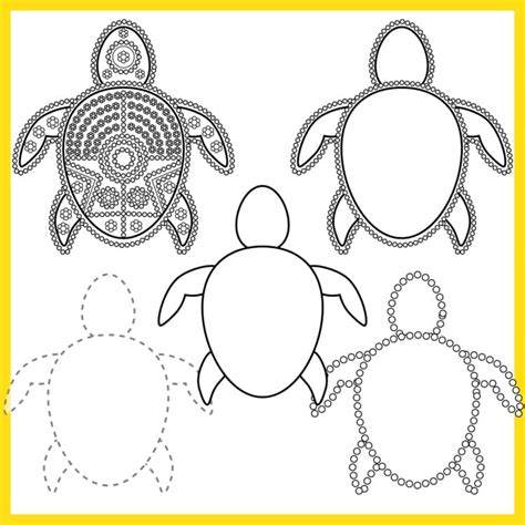 Naidoc Week 2025 Australian Aboriginal Art Turtle Coloring And Tracing Pages