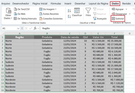 Subtotal No Excel Excel Easy