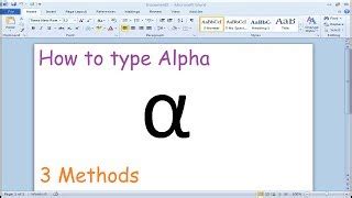 How To Type Alpha Symbol In Microsoft Word Doovi
