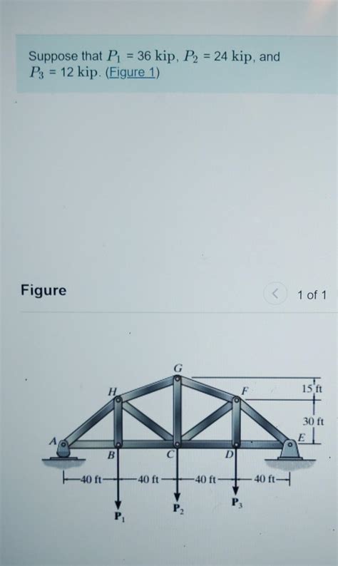 Solved Suppose That P1 36 Kip P2 24 Kip And P3 12 Kip