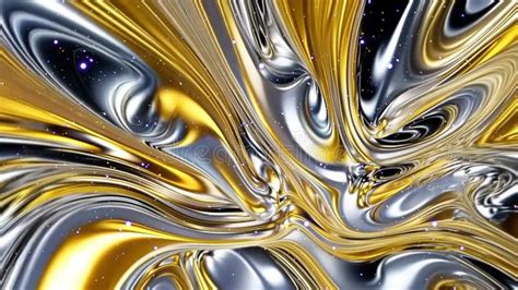 3d Rendering Close Up Texture Of Liquid Shiny Metal Animation Stock