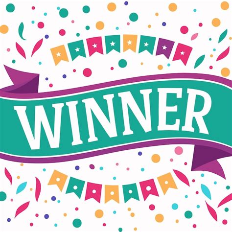 Celebrate Your Victory With Colorful Confetti Flags Winner Banner