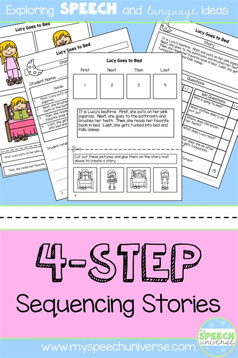 4 Step Sequencing Stories Retell And Wh Questions Activities For Speech