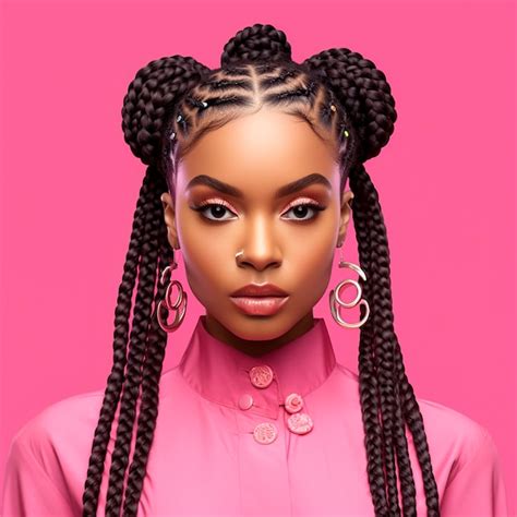 Premium Ai Image African American Woman On Pink Background Photo