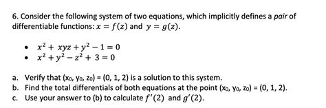 Solved Consider The Following System Of Two Equations Chegg