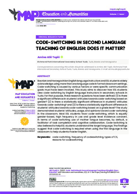 pdf code switching in second language teaching of english does it