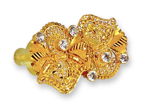 Lot Pair Of 22kt Yellow Gold Earrings With Clear Diamante Stone Rounds