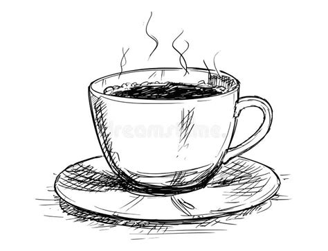 Vektor Skizzen Zeichnungs Illustration Der Kaffeetasse Vektor Abbildung