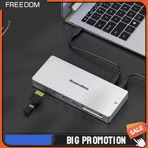 สถานีเชื่อมต่อ Usb C 14 In 1 รองรับ Hdmi 4k60hz Usb C Hub อะแดปเตอร์