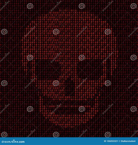 hacking system abstract luminous skull of red color stock vector