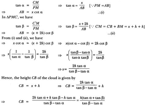 Some Applications Of Trigonometry Class 10 Extra Questions Maths Chapter 9 With Solutions Answers