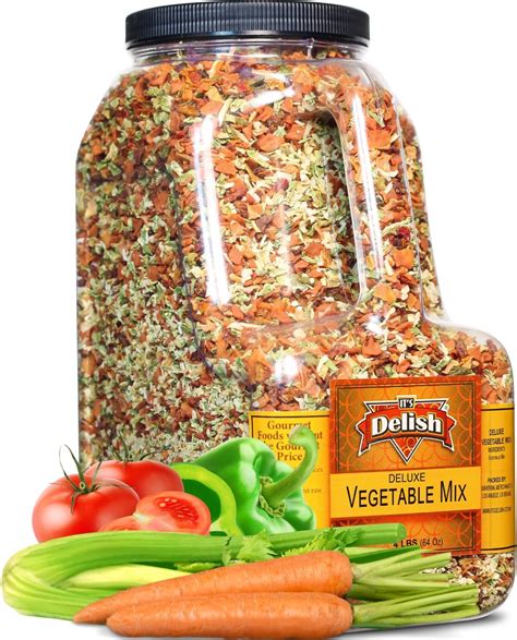 Deluxe Dried Vegetable Soup Mix By Its Delish 4 Lb Restaurant Gallon Size Jug With