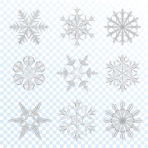 눈송이 회색 세트 무료 벡터