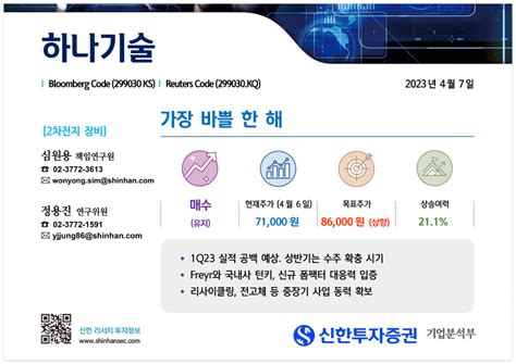하나기술 수주 임박 소식