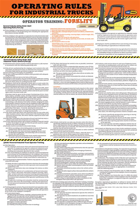 California Forklift Safety Poster