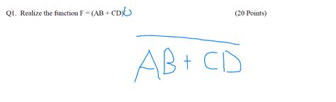 Solved Q1 Realize The Function F Ab Cd 20 Points