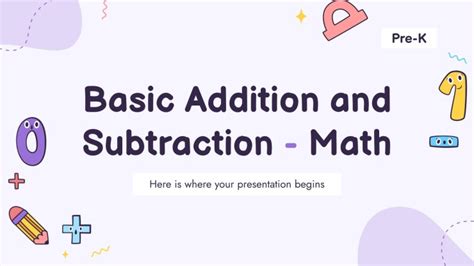 Basic Addition And Subtraction Math Pre K Presentation