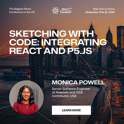 monica powell on linkedin reactjs creativecoding p5js reactsummit