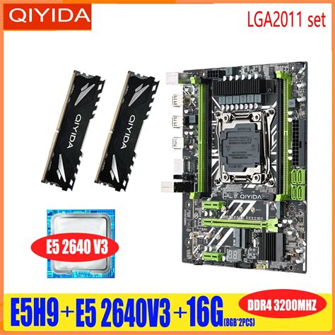 Qiyida e5h9 LGA2011 3 X99 conjunto de placa mãe xeon e5 2640 v3 cpu