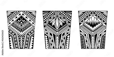 Wrap Around Arm Polynesian Tattoo Set Design Pattern Aboriginal Samoan Illustration Eps10