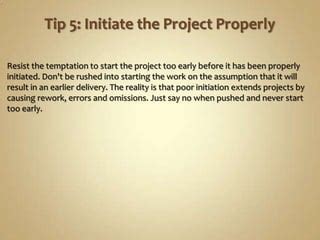 Tips To Avoid A Project Failure Pptx