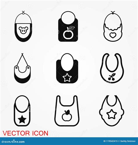 Vector Del Icono Del Babero Stock De Ilustración Ilustración De Plano