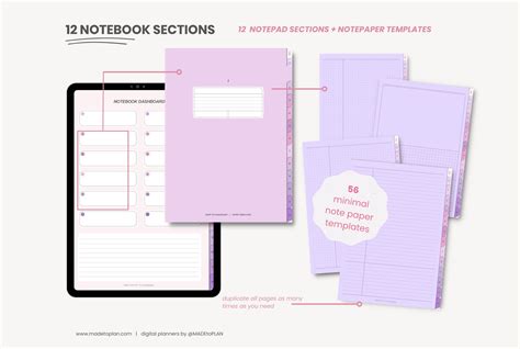Digital Notebook Purple Pages 2026 Digital Planners By Madetoplan
