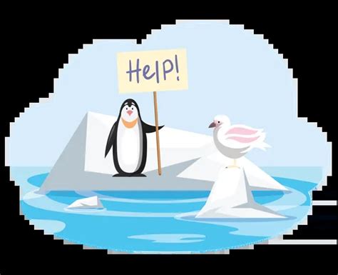 Obtén Pingüino Pide Ayuda Por El Cambio Climático Illustration De Por