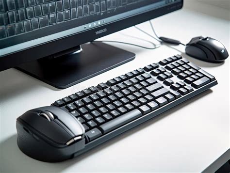 Wireless Mouse Keyboard And Camera On Desk Stock Illustration