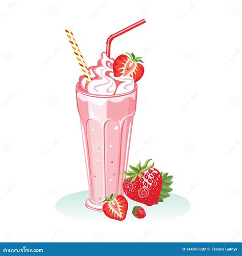 Batido De Leche De La Fresa En Vidrio C Ctel De Restauraci N
