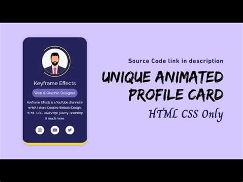 Animated Profile Card UI Design Using HTML CSS : r/Indiewebdev