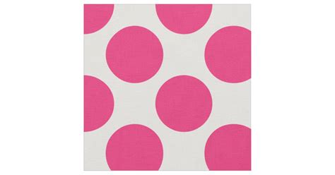 Modern Pink And White Large Polka Dots Fabric Zazzle