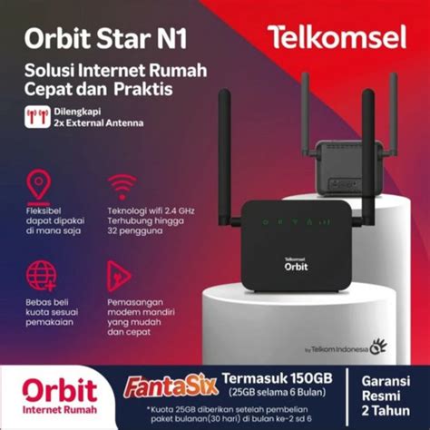 Jual Router Orbit Star N1 Plus Kartu Orbit 150Gb 6bln Jakarta Pusat
