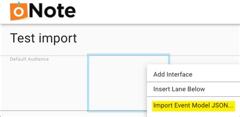 Import And Export Event Models Onote Docs