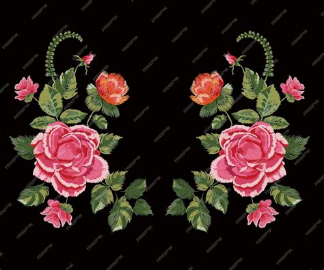 Premium Vector Floral Embroidery Designs