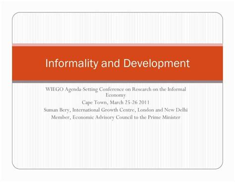Informality and Development - WIEGO