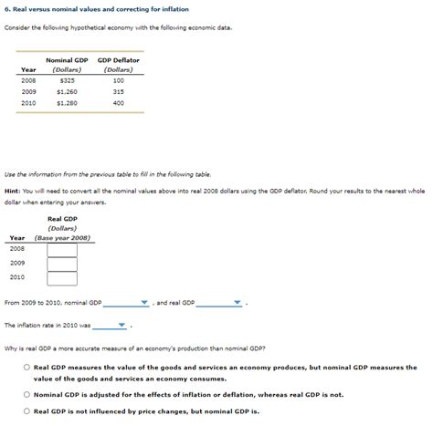 Answered Real Versus Nominal Values And Bartleby