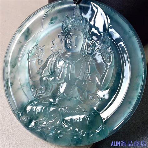 檸檬飾品小屋【 速髮 】小紅書衕款冰種普賢菩薩觀音弔墜玻璃種起光玉佩珠寶男女款玉石玉佩項鏈 Yahoo奇摩拍賣