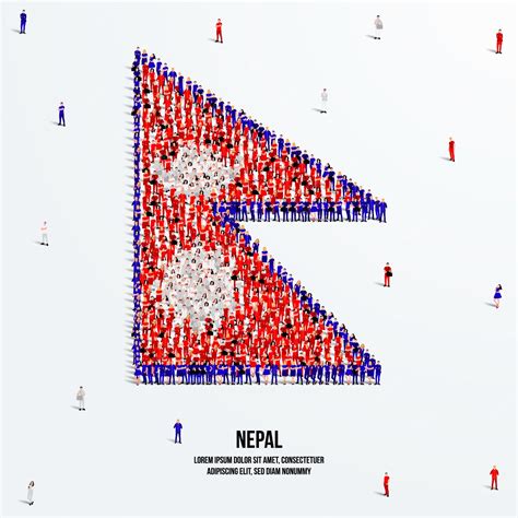 Premium Vector Nepal Flag A Large Group Of People Form To Create The