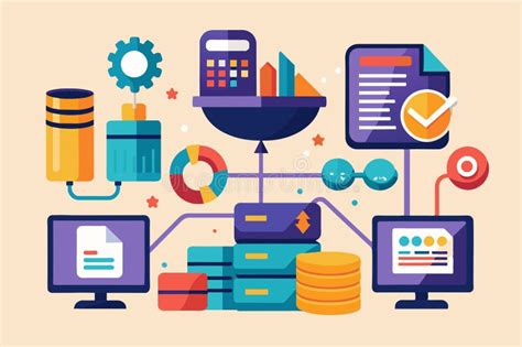 An Artistic Representation Of Data Extraction Featuring Colorful Icons