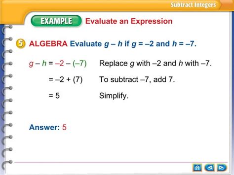 Subtract Integers Ppt