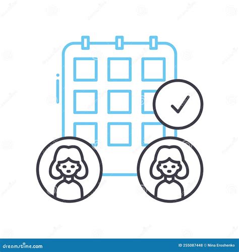 Daily Collaboration Line Icon Outline Symbol Vector Illustration